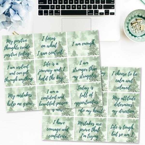 Positive Affirmation Cards Printable - Namastay Nature